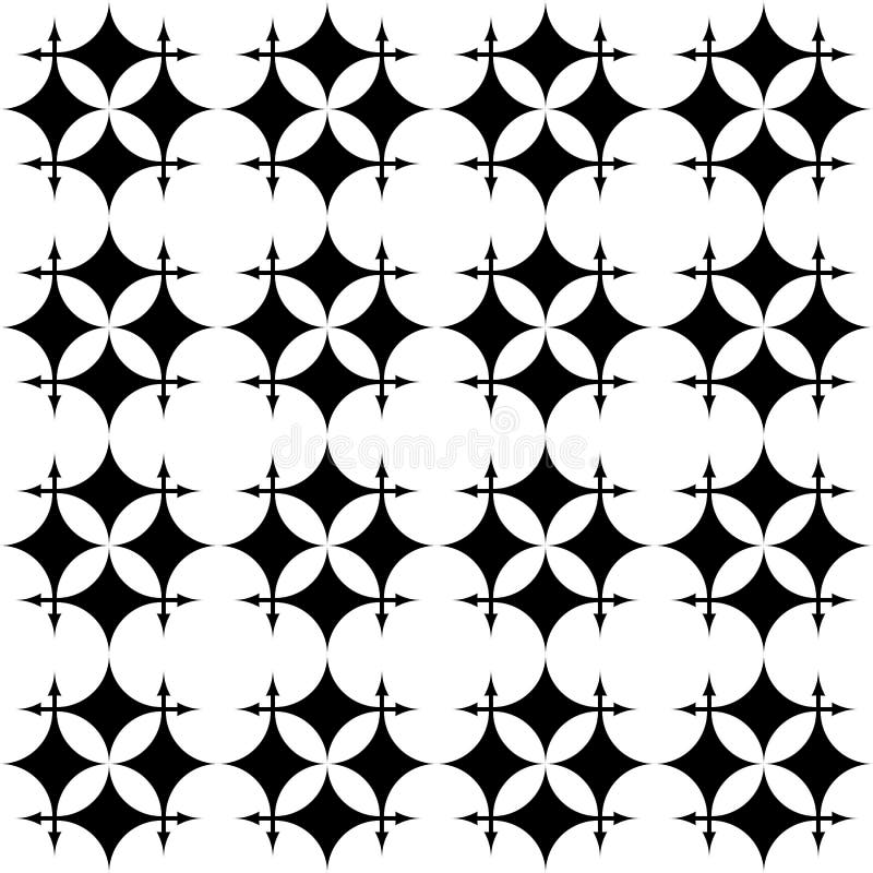 Black and White Geometric Seamless Pattern with Arrow Head, Abst Stock ...