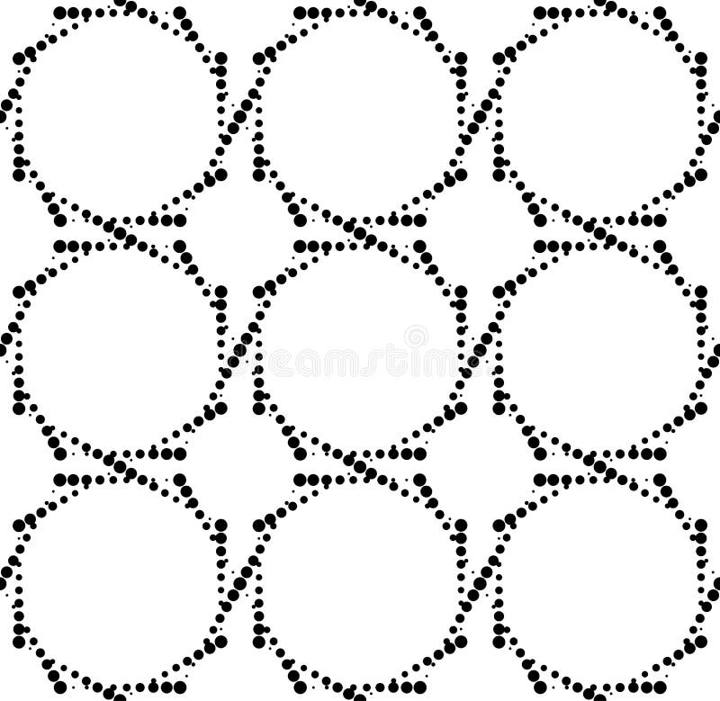 Black and White Geometric Seamless Pattern with Circle, Abstract Stock ...