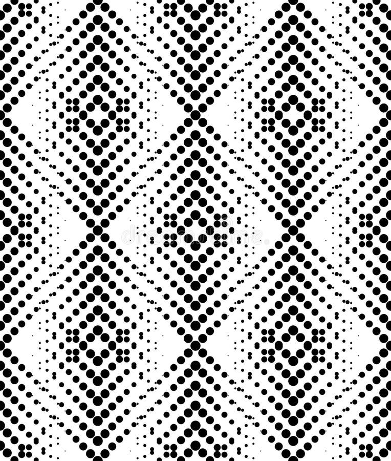 Black and White Geometric Seamless Pattern with Circle, Abstract Stock ...