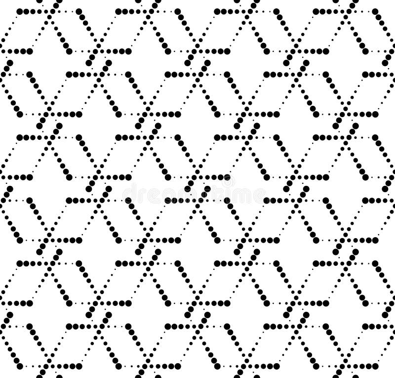 Black and White Geometric Seamless Pattern with Circle, Abstract Stock ...