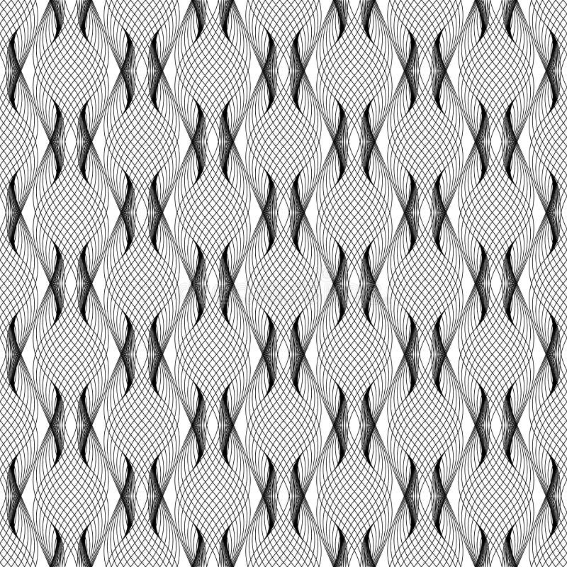 Black and White Geometric Seamless Pattern with Line. Stock Vector ...