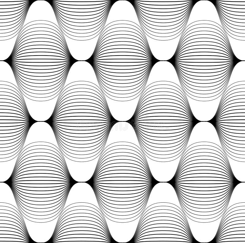 Black and White Geometric Seamless Pattern with Line. Stock Vector ...