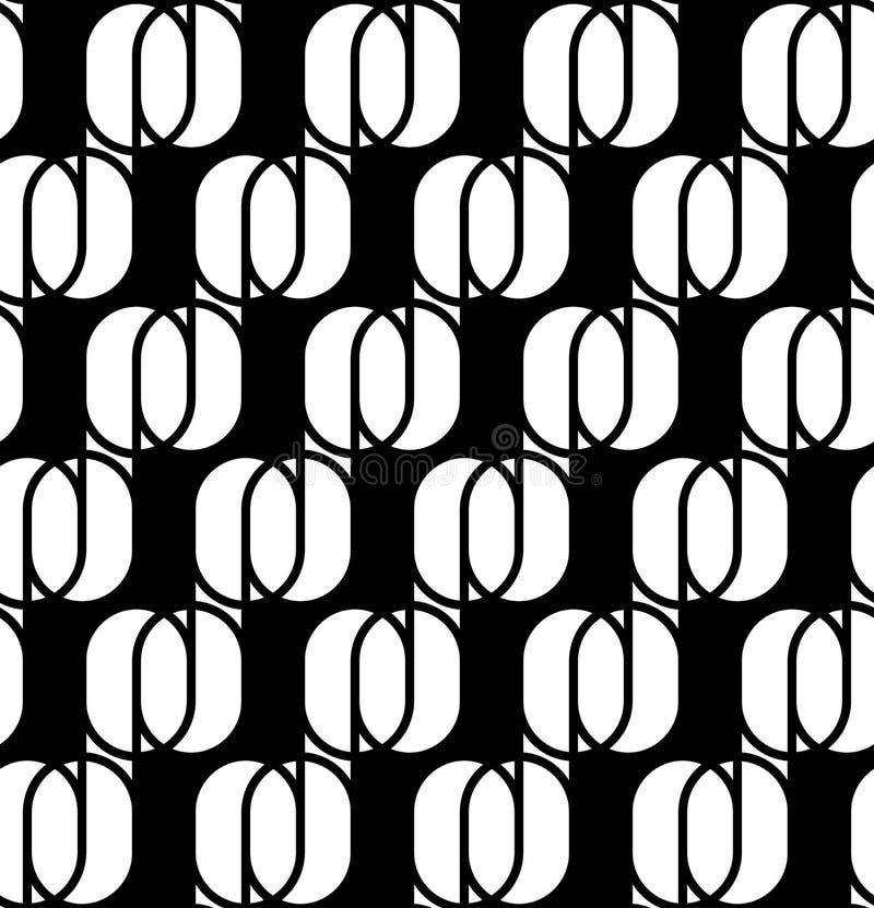 Black And White Oval Geometric Pattern Background Stock Vector ...