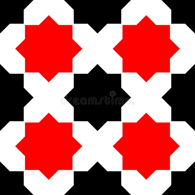 Black and White Geometric Seamless Pattern Stock Illustration ...
