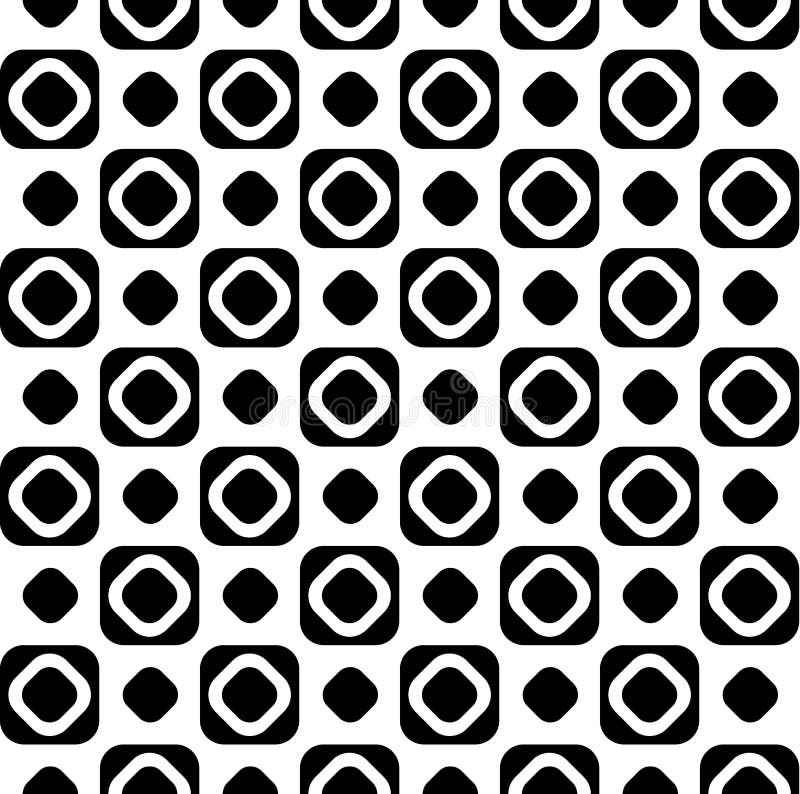 Black and White Geometric Seamless Pattern. Stock Vector - Illustration ...