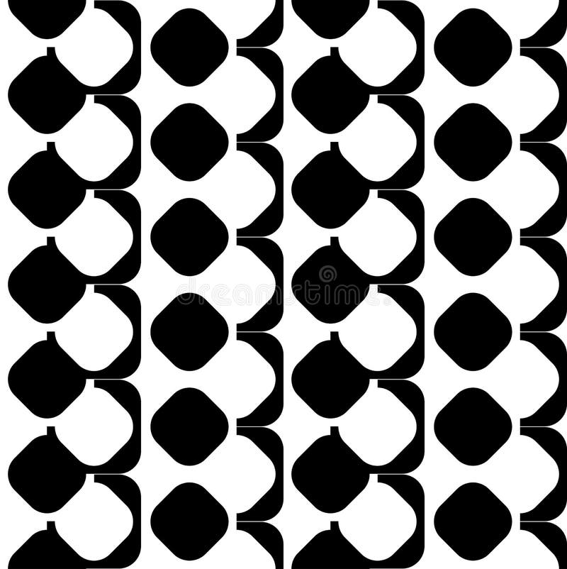 Black and White Geometric Seamless Pattern. Stock Vector - Illustration ...