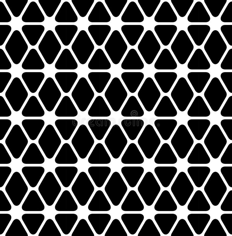Black and White Geometric Seamless Pattern with Rounded Triangle Stock ...