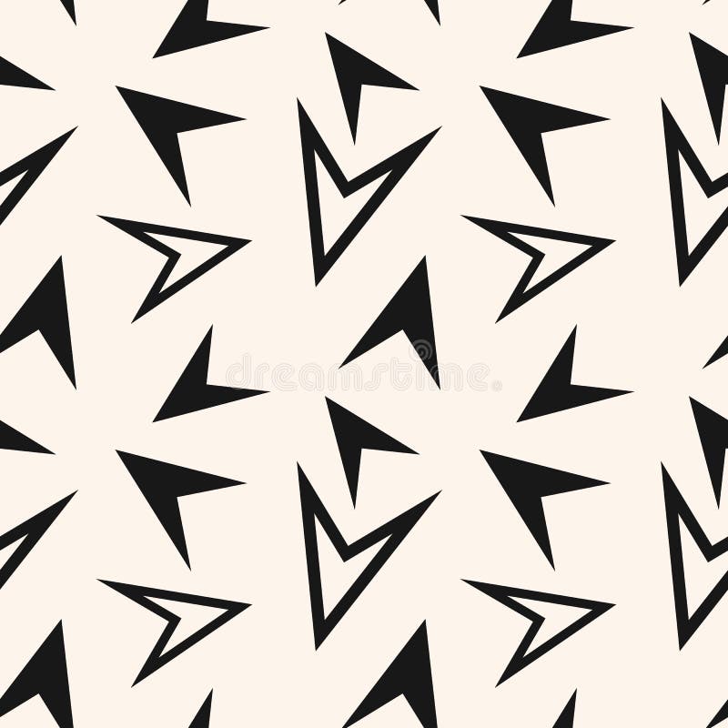Black and White Geometric Seamless Pattern with Scattered Triangles ...