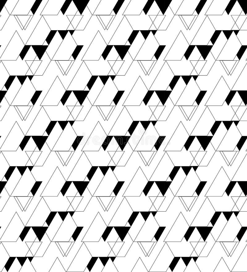 Black and White Geometric Seamless Pattern with Triangle and Trapezoid ...