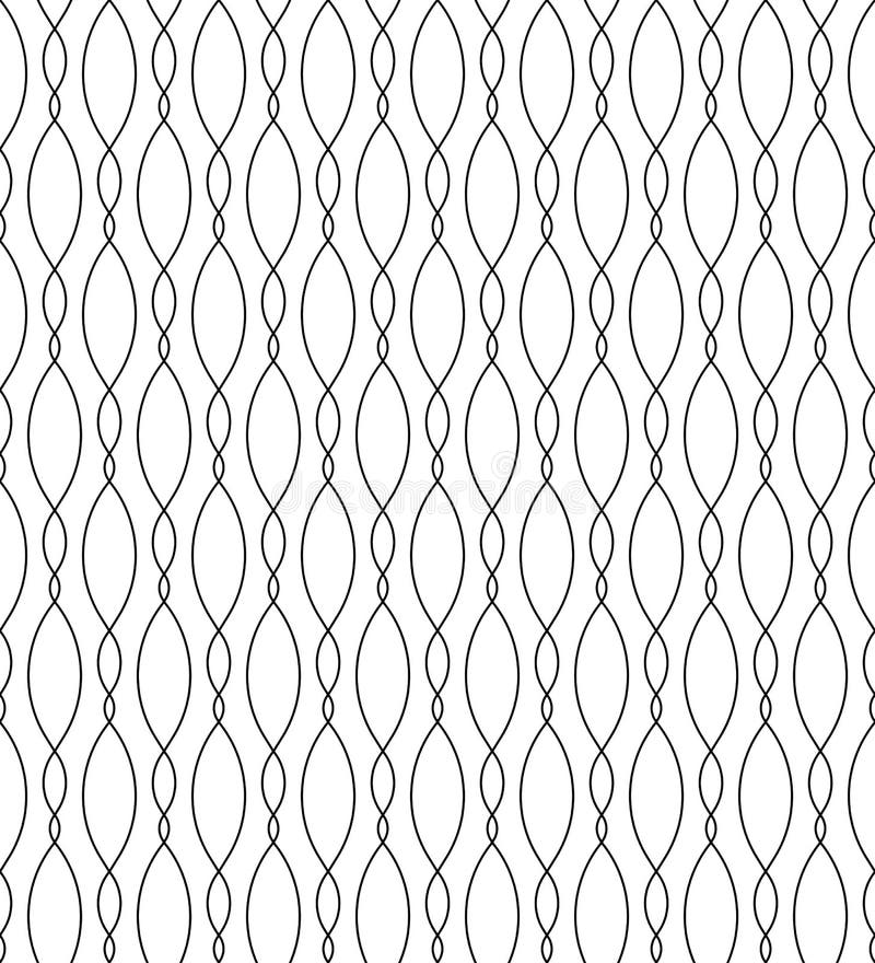 Black and White Geometric Seamless Pattern with Wave Line, Abstr Stock ...