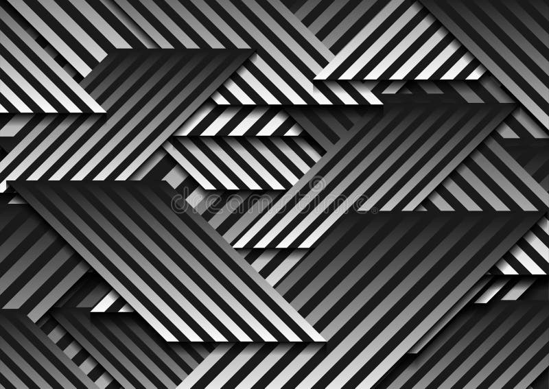 Black White Geometric Shapes Abstract Tech Minimal Background Stock ...
