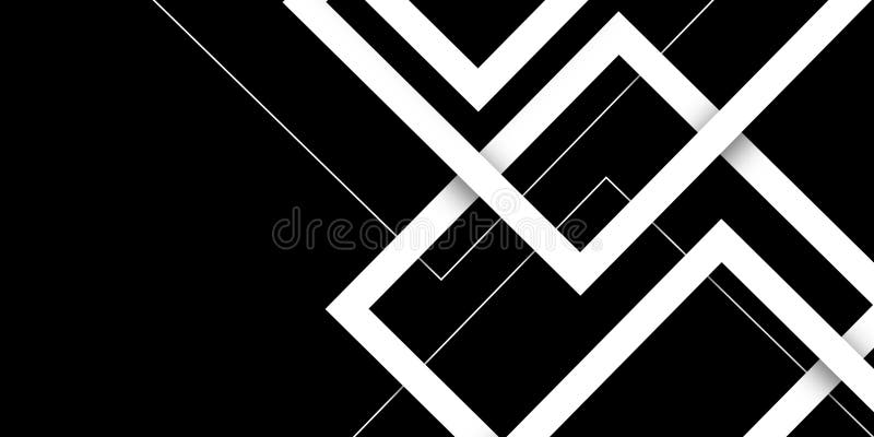Black and White Geometric Square Line Elements Graphic Design ...