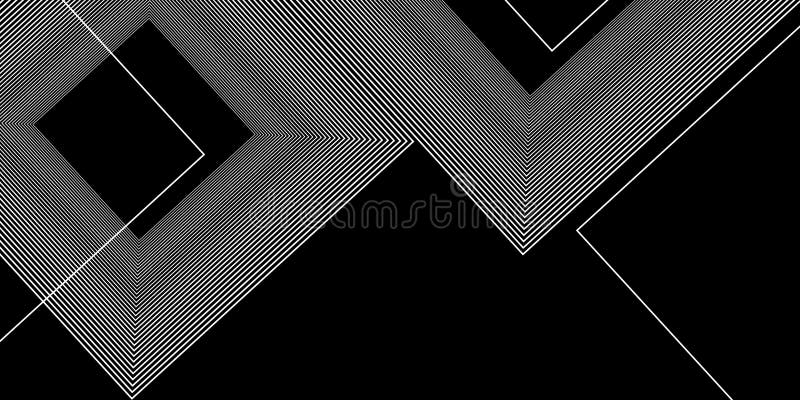 Black and White Geometric Square Line Elements Graphic Design ...