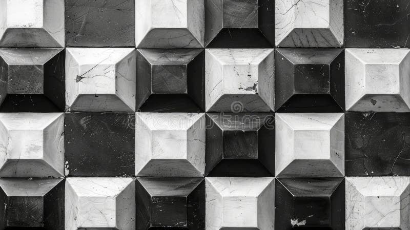 Black and White Geometric Tile Pattern, Abstract Background, Geometric ...