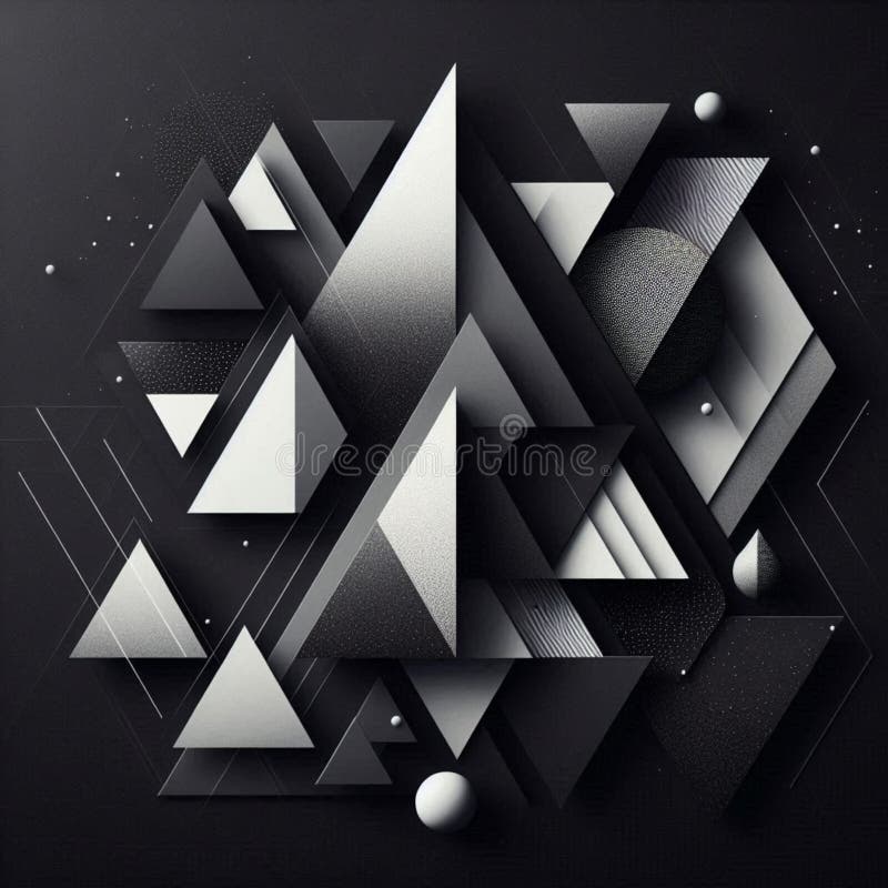 A Black-and-white Geometric Triangle Pattern is Incorporated into an ...