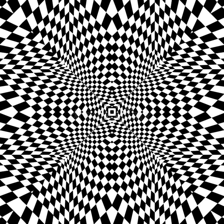 Black White Checkered Optical Illusion Stock Illustrations – 2,450 ...