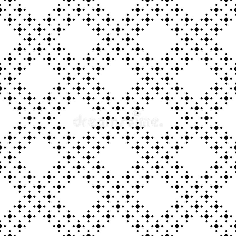 Black & White Geometric Vector Texture, Dots in Diagonal Grid Stock ...