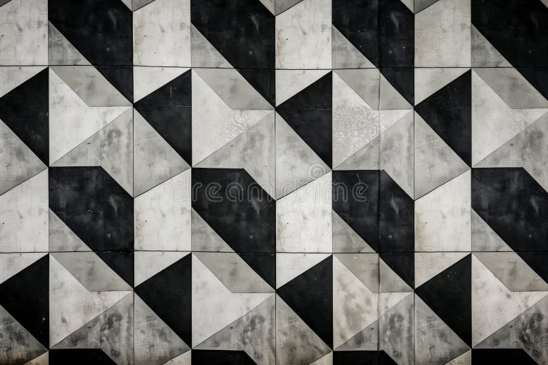 Black and White Geometric Wall Pattern Stock Image - Image of diamond ...