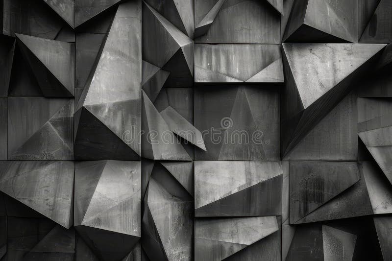 Black and White Geometric Wall with Various Shapes and Patterns ...