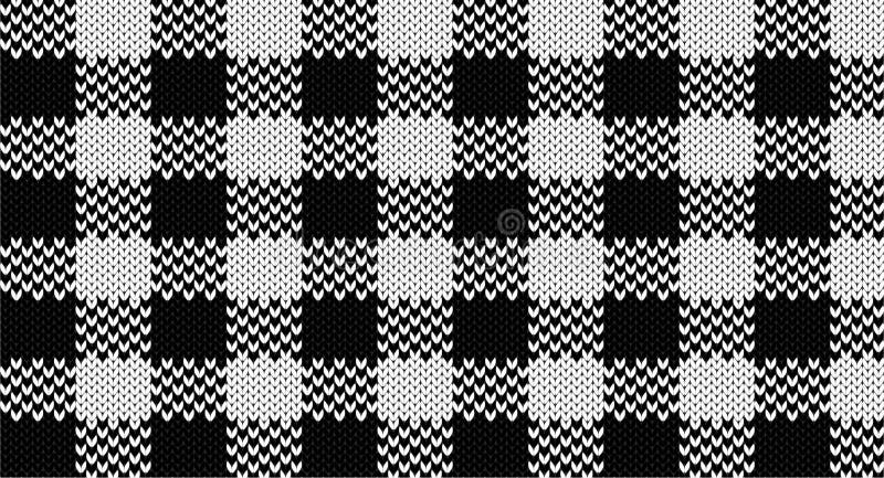 Black and White Gingham Knitted Pattern Stock Illustration ...