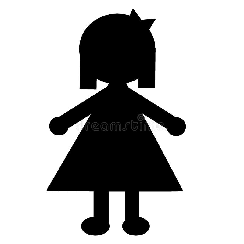 Black and White Girl Symbol Stock Photo - Illustration of symbol ...