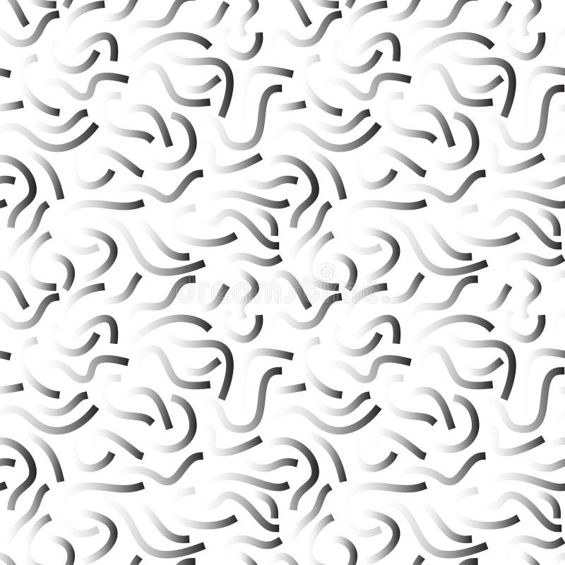 Black and White Gradient Curved Lines Isolated on White Background ...