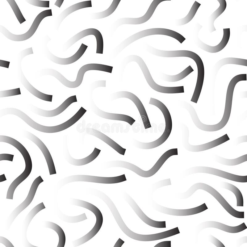 Black and White Gradient Curved Lines Isolated on White Background ...