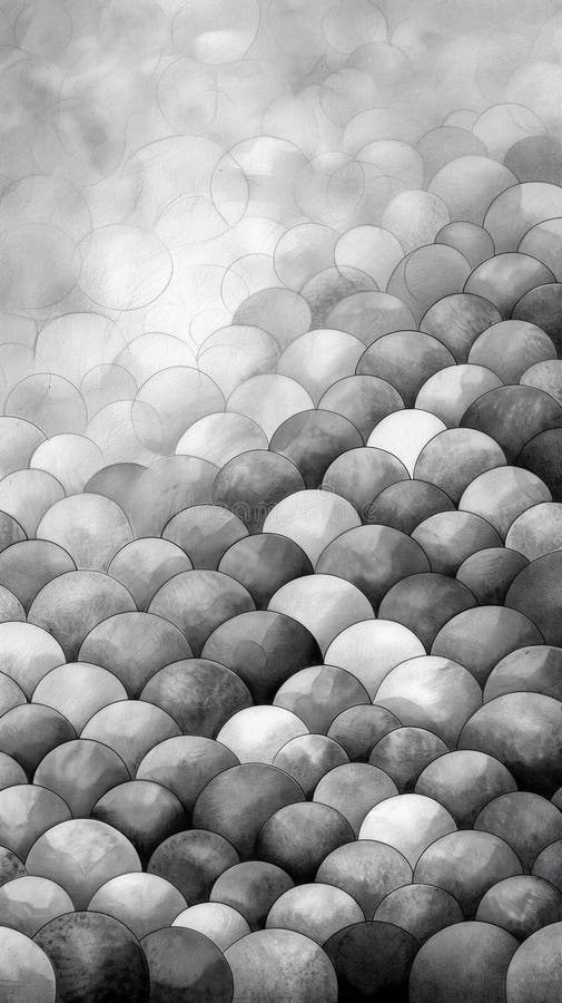 Black and White Gradient Pencil Drawing in the Form of Fish Scales ...