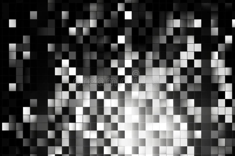 Black and White Gradient Pixel Pattern Stock Illustration ...