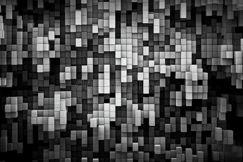 Black and White Gradient Pixel Pattern Stock Illustration ...