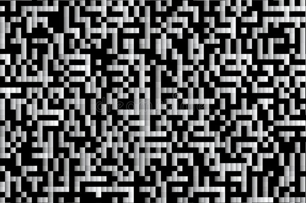 Black and White Gradient Pixel Pattern Stock Illustration ...