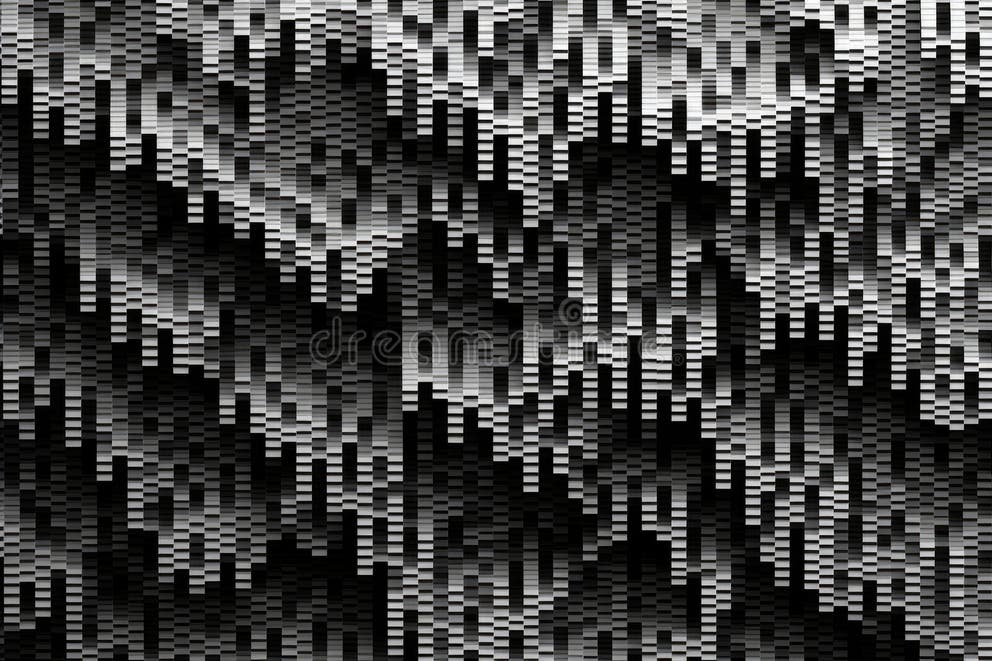 Black and White Gradient Pixel Pattern Stock Illustration ...