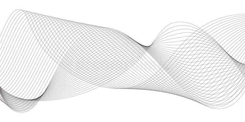 Black and White Gradient Wavy Stripes Background Stock Vector ...