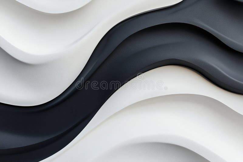 Black and White Gradients Form Smooth, Wavy Patterns that Create a ...