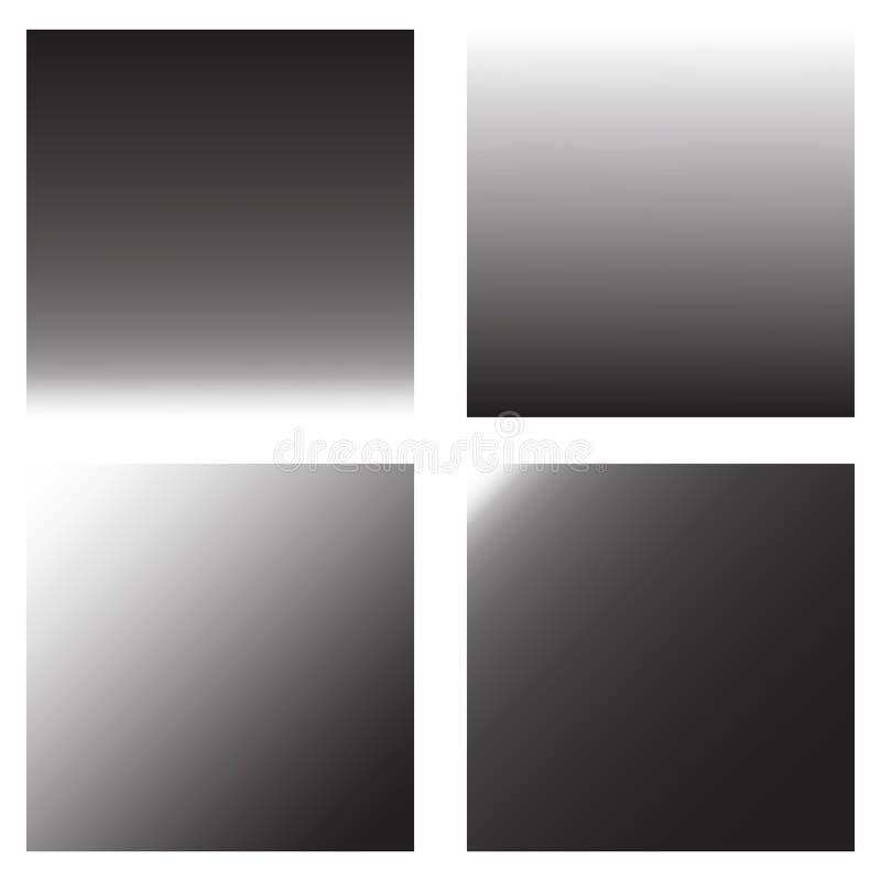 Black and White Gradients. Smooth Fading Transitions. Four Square ...