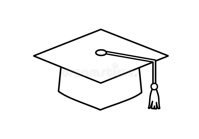 Graduation Cap Clipart Black White Stock Illustrations – 546 Graduation ...