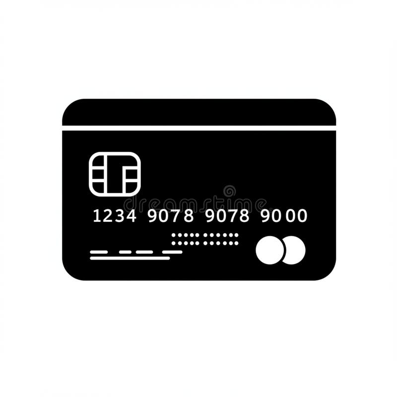 Black and White Graphic of a Credit Card Featuring a Chip on the Left ...