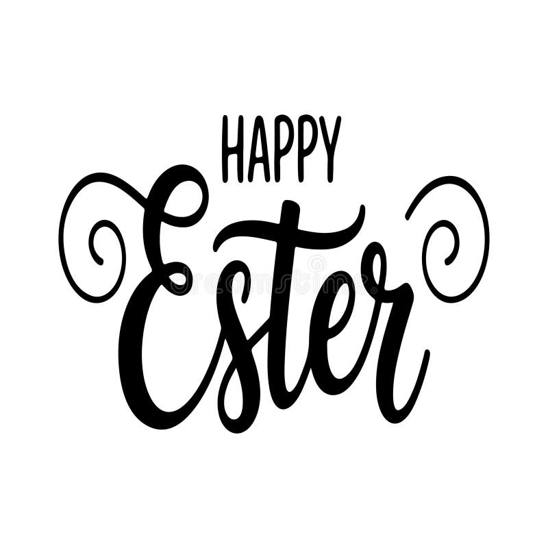 Easter Day Greeting Calligraphy- Happy Easter Stock Illustration ...