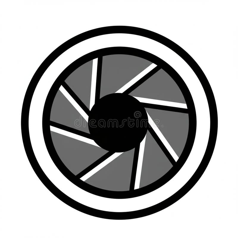 A Black and White Graphic Illustration of a Camera Shutter. the Design ...