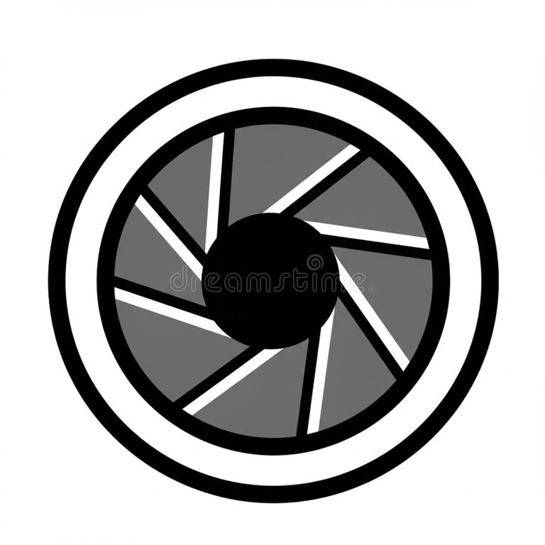 A Black and White Graphic Illustration of a Camera Shutter. the Design ...