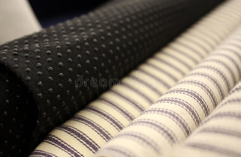 Black and White Graphic Patterns on Bolts of Cloth Stock Photo - Image ...