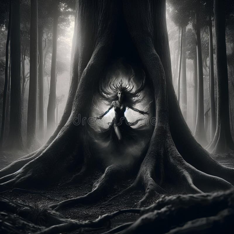 Drawing of the Evil Witch of the Forest Stock Illustration ...