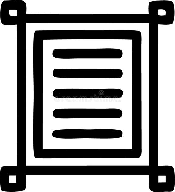 Abstract Black and White Framed Document Icon Graphic Stock Vector ...