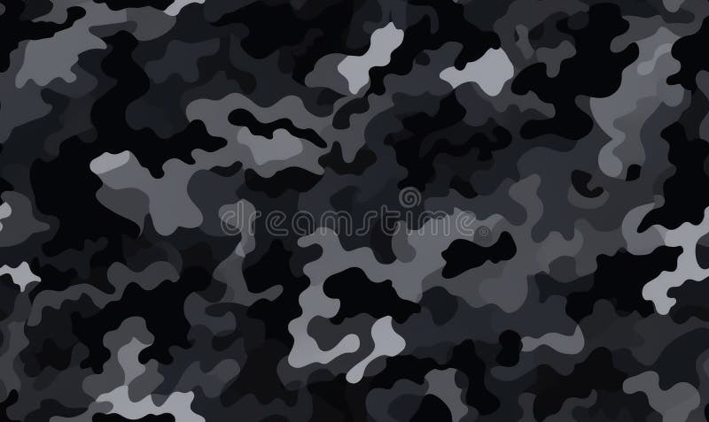 Black, White and Gray Camouflage Pattern, Seamless Vector Background ... Black, White and Gray Camouflage Pattern, Seamless Vector Background ...