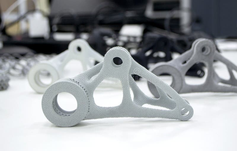 Black White Gray Models Printed on 3D Printer in Laboratory Office ...