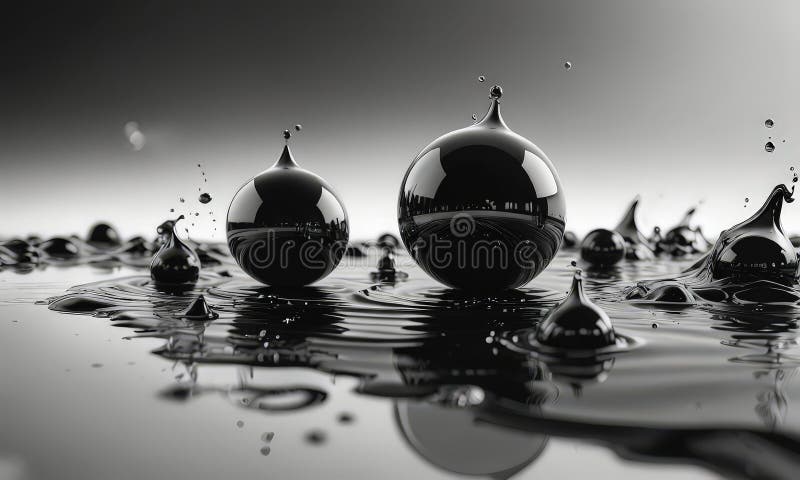 Black and White Group Spherical Objects, Possibly Spheres or Balls ...