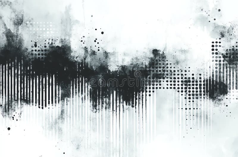 Abstract Grunge Style Artwork with Vertical Lines and Splatter Elements ...