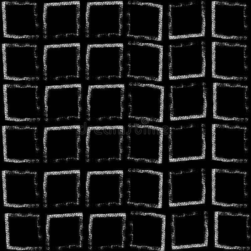 Black and White Grunge Squares Print Geometric Seamless Pattern, Vector ...