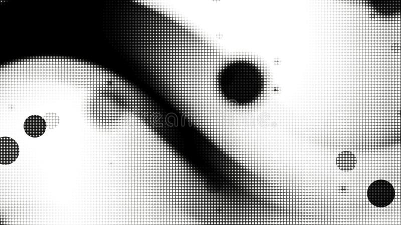 Black White Halftone Dots Form Curves and Circles Stock Image - Image ...