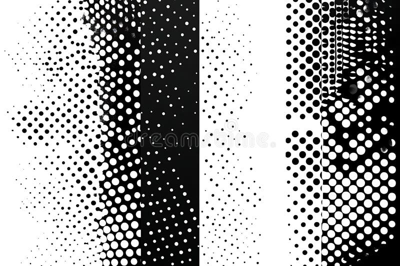Black and White Halftone Pattern Fading Dot Matrix Effect, Style ...